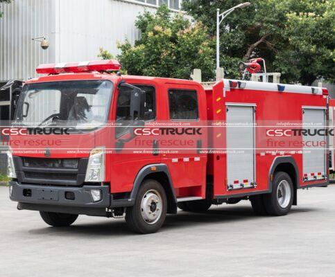 HOWO 4000 Liters Water Tanker Small Fire Engine - Fire Rescue Truck